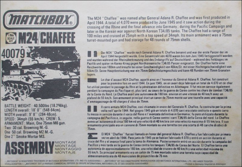 PK-79 Matchbox 1/76 M24 Chaffee - Matchbox 50th Anniversary Group Build ...